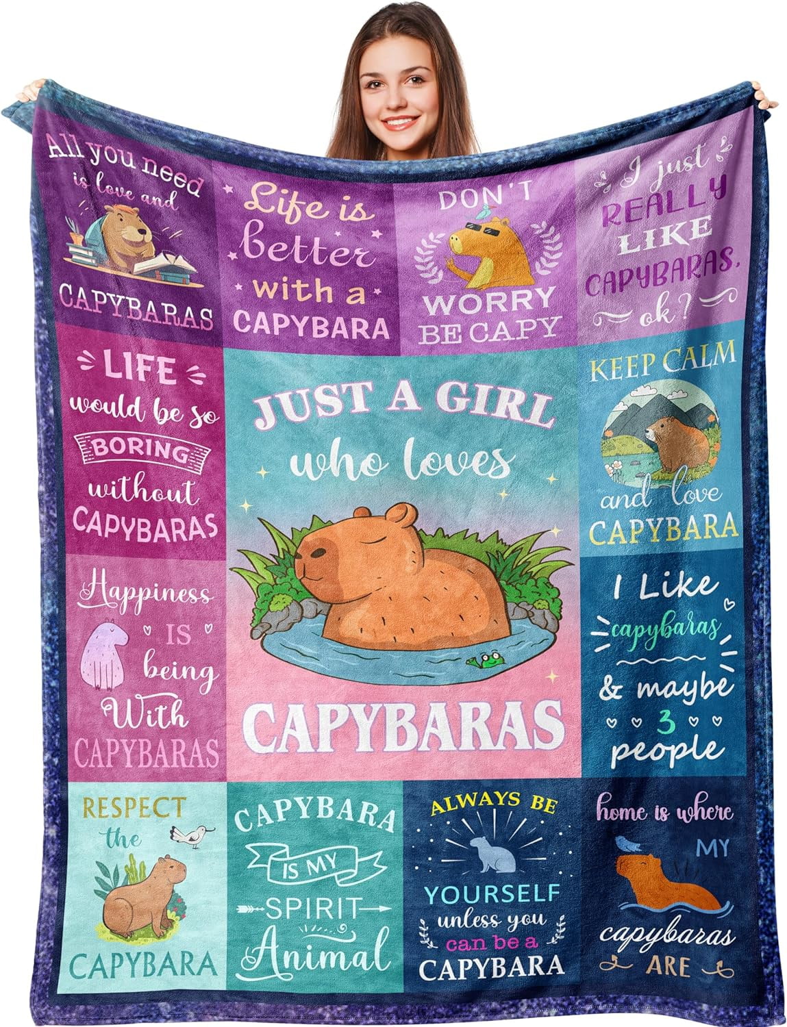 JXNUO Capybara Blanket, Capybara Gifts, Capybara Stuff for Capybara ...