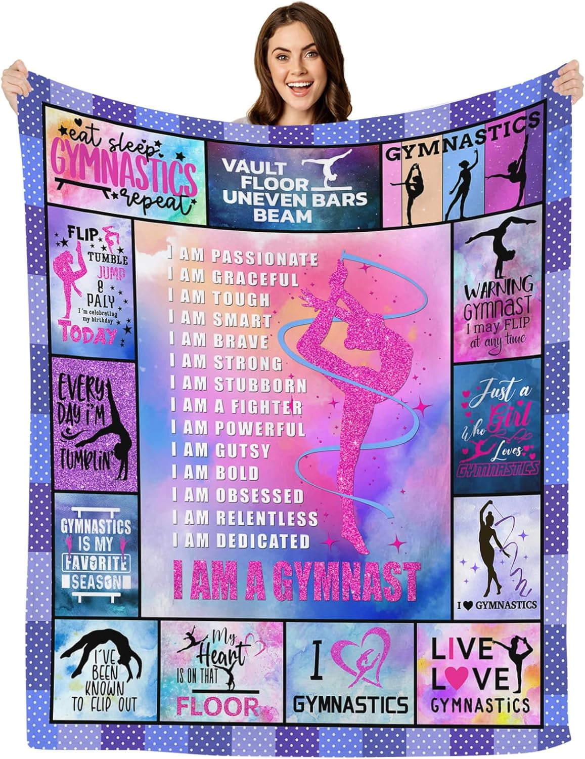 JXNUO Cheer Blanket Purple, Cheer Gifts for Cheerleaders, Cheerleader ...