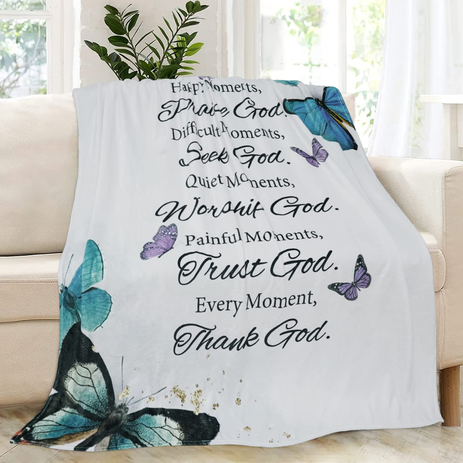 JXNUO Christian Gifts for Women Inspirational Bible Verse Blanket ...