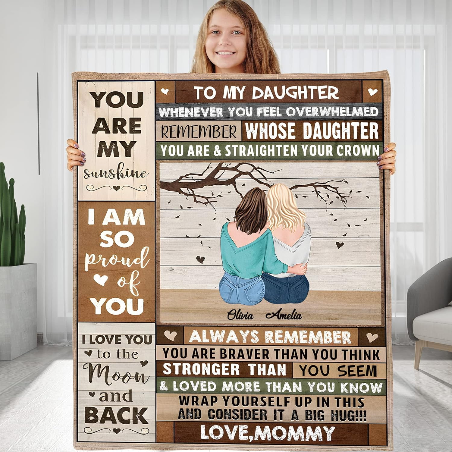 JXNUO Custom to My Daughter Blanket from Mom - You are My Sunshine ...