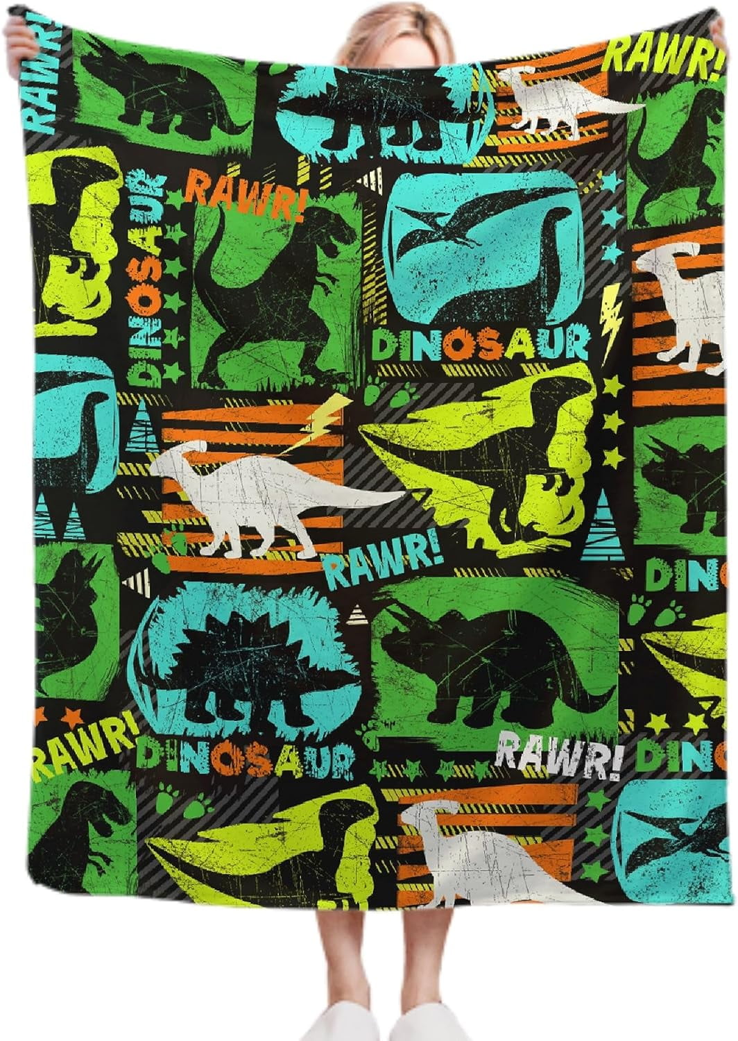 JXNUO Dinosaur Alphabet Blanket Educational Learning Gift for Girls ...
