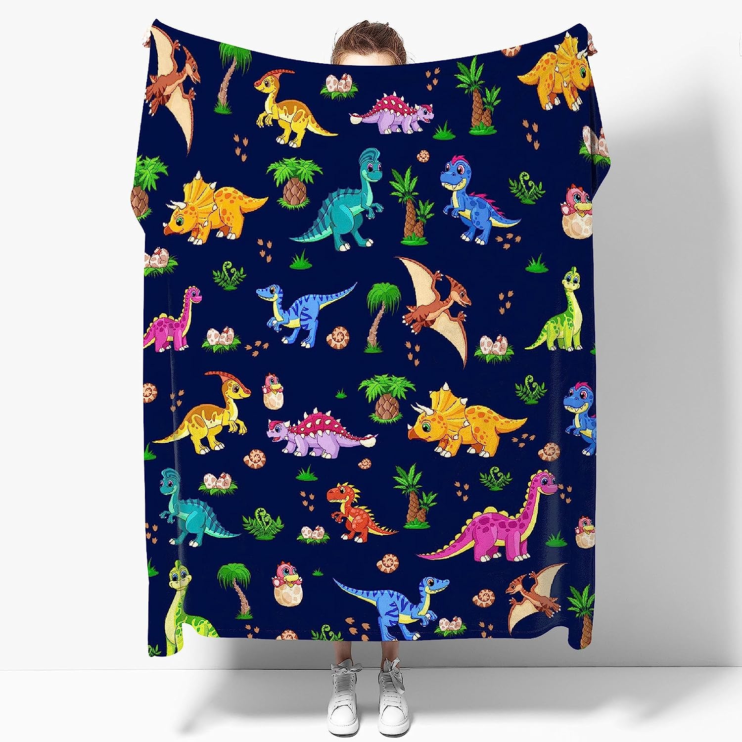 JXNUO Dinosaur Lover Personalized Blanket with Custom Baby Dinosaur ...