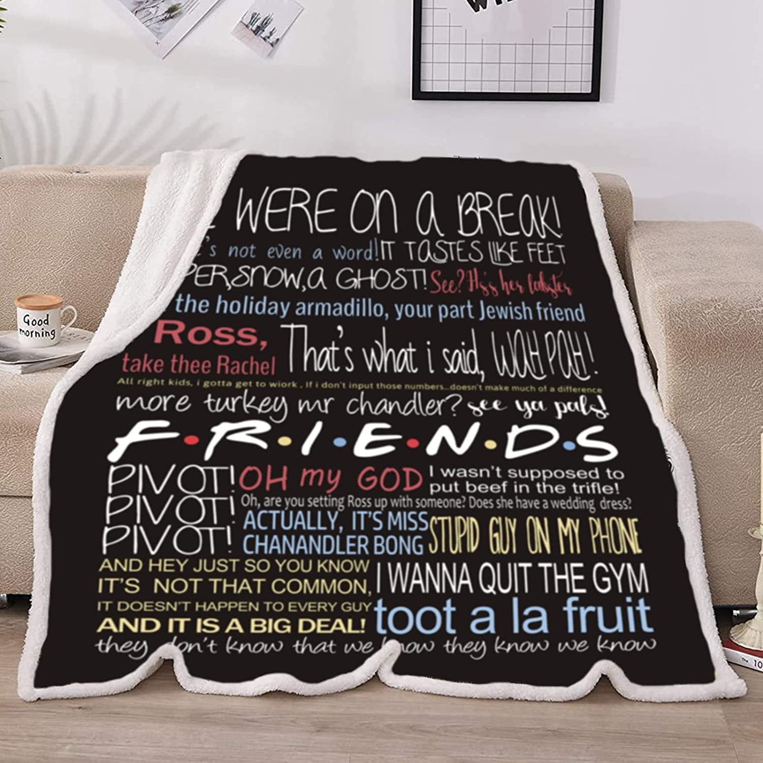 JXNUO Friends Tv Show Blanket - Super Soft Fleece Sherpa Throw Blanket ...