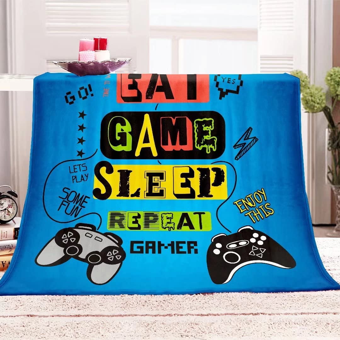 JXNUO Gaming Blanket for Boys Kids Teens , Fleece Cozy Game Throw ...