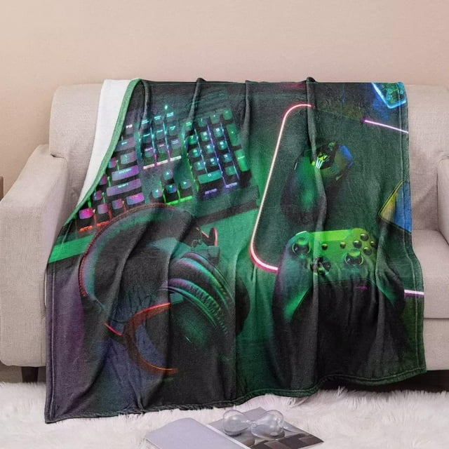 JXNUO Gaming Blanket for Boys Kids Teens , Fleece Cozy Game Throw ...