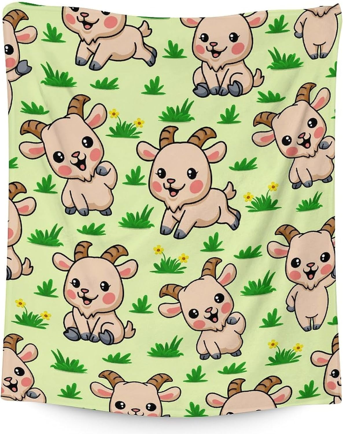 JXNUO Goat Blanket - Soft, Fuzzy Warm - Small Blanket for Couch, Sofa ...