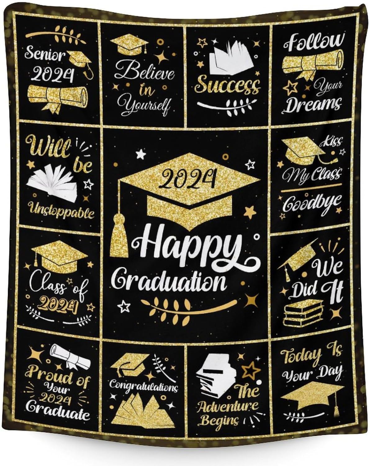 JXNUO Graduation Blanket Gift - Soft Lightweight Class of 2024 Throw ...