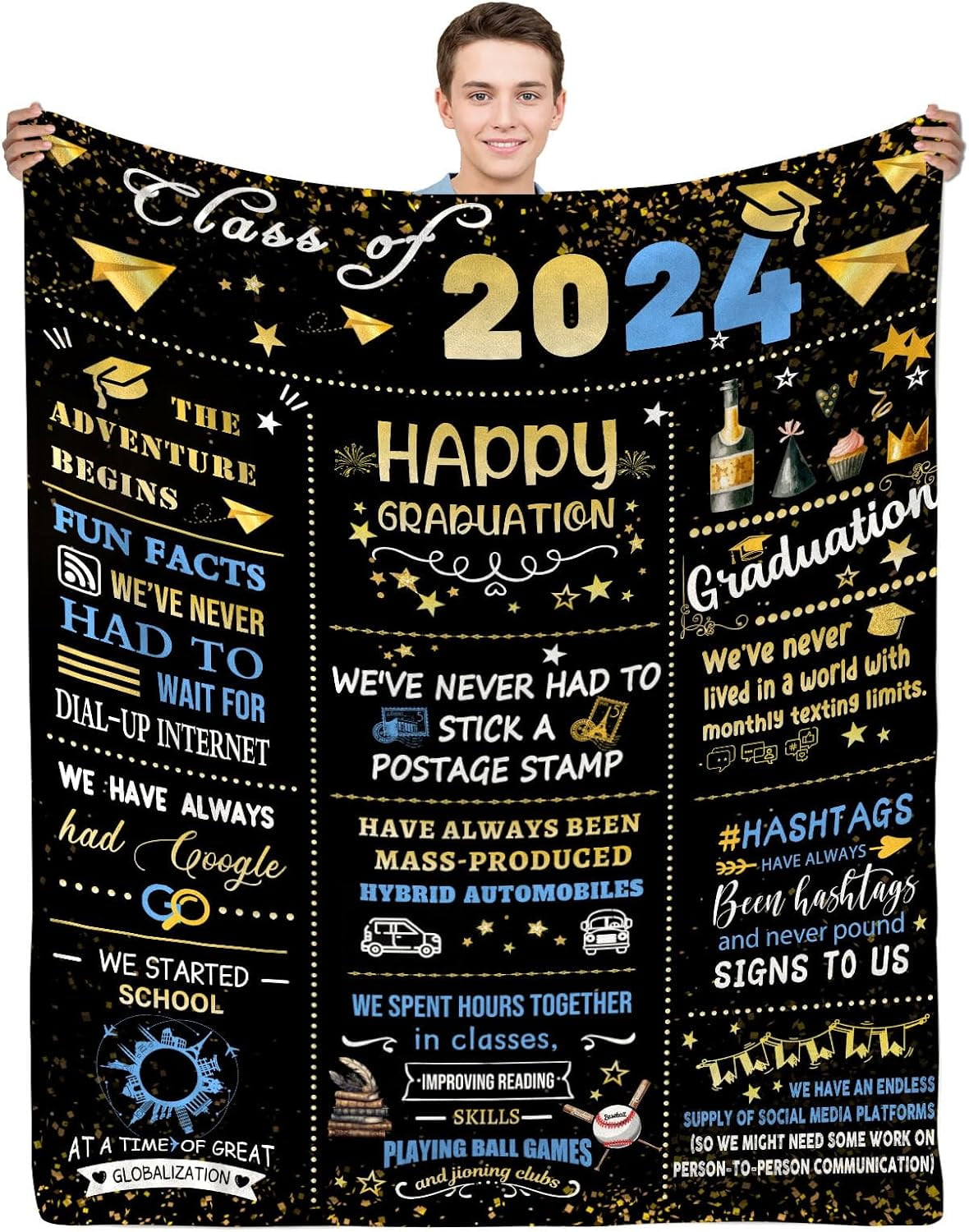 JXNUO Graduation Gifts Blanket 2024 Graduation Gifts for Her Him ...