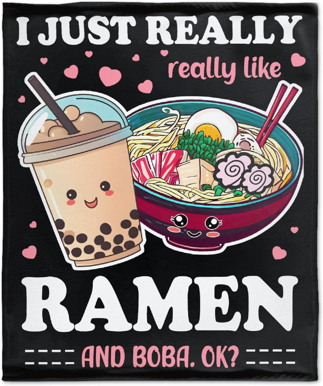 JXNUO I just Really Like Ramen and Boba,ok Blanket Soft Cozy Throw ...