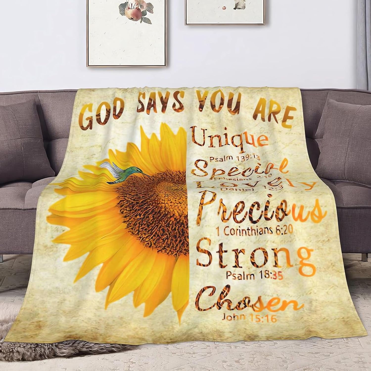JXNUO Inspirational Blanket with Bible Verse Christian Spiritual ...