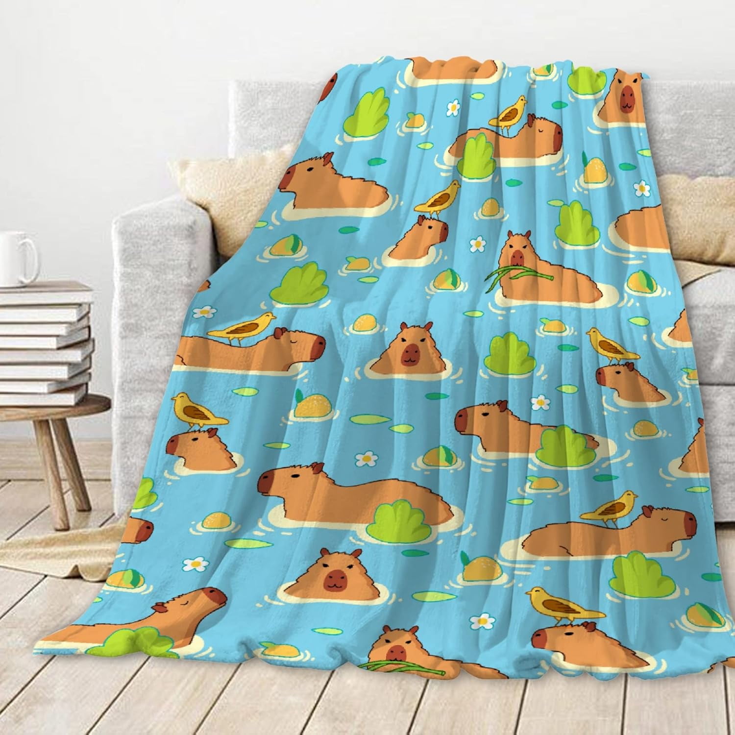 JXNUO Just A Girl Who Loves Capybaras Throw Blanket Cute Capybara ...