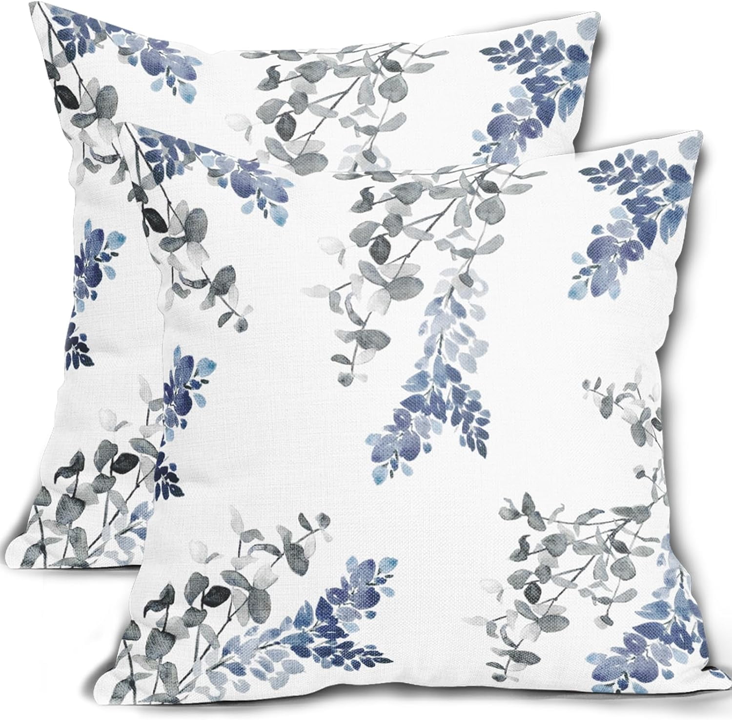 JXNUO Pillow Covers 18x18 Inch Set of 2 Vintage Sage Green Purple ...