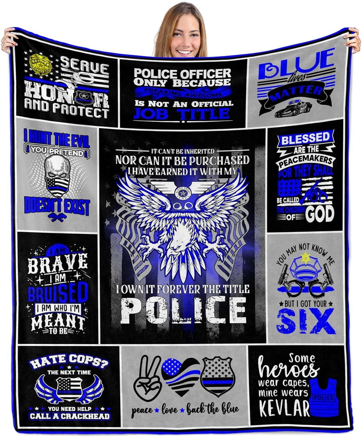 JXNUO Police Officer Gifts Blanket, Gifts for Police Officer, Birthday ...