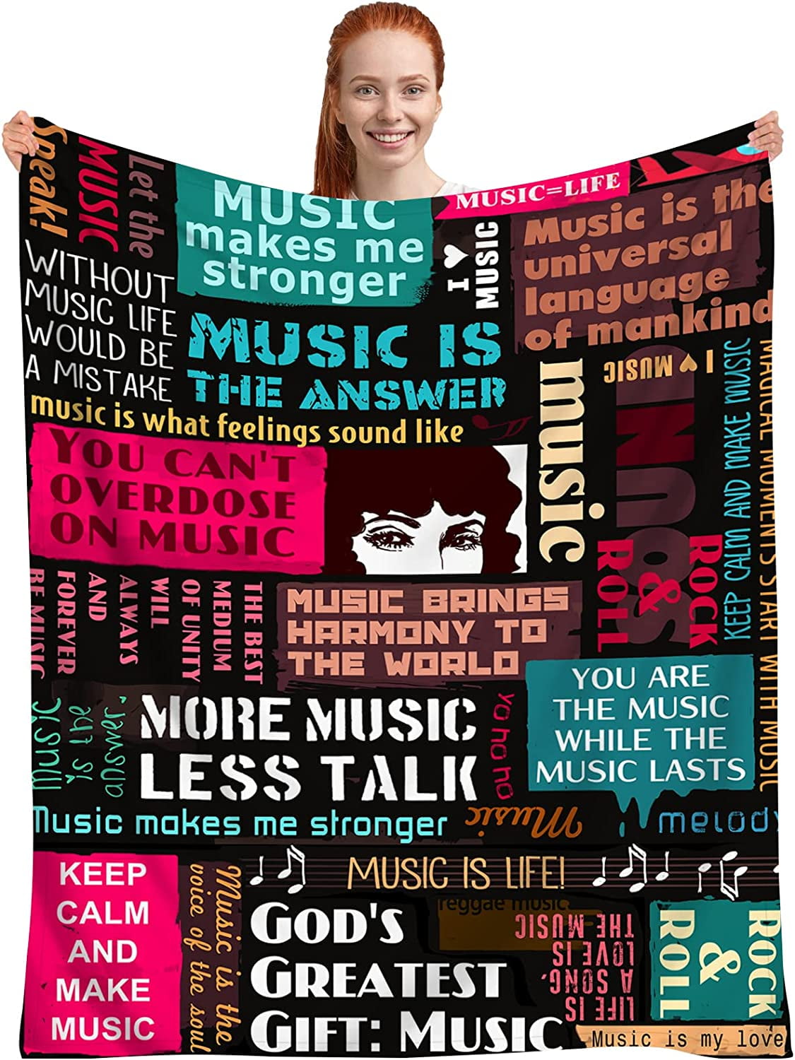 JXNUO Music Blanket, Music Gifts for Men Women Music Lovers Students, Musical Blanket Gift for ...