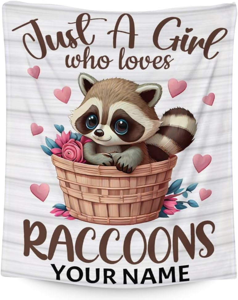 JXNUO Raccoon Blanket for Kids, Aldults - Soft, Fuzzy Cozy -Throw ...