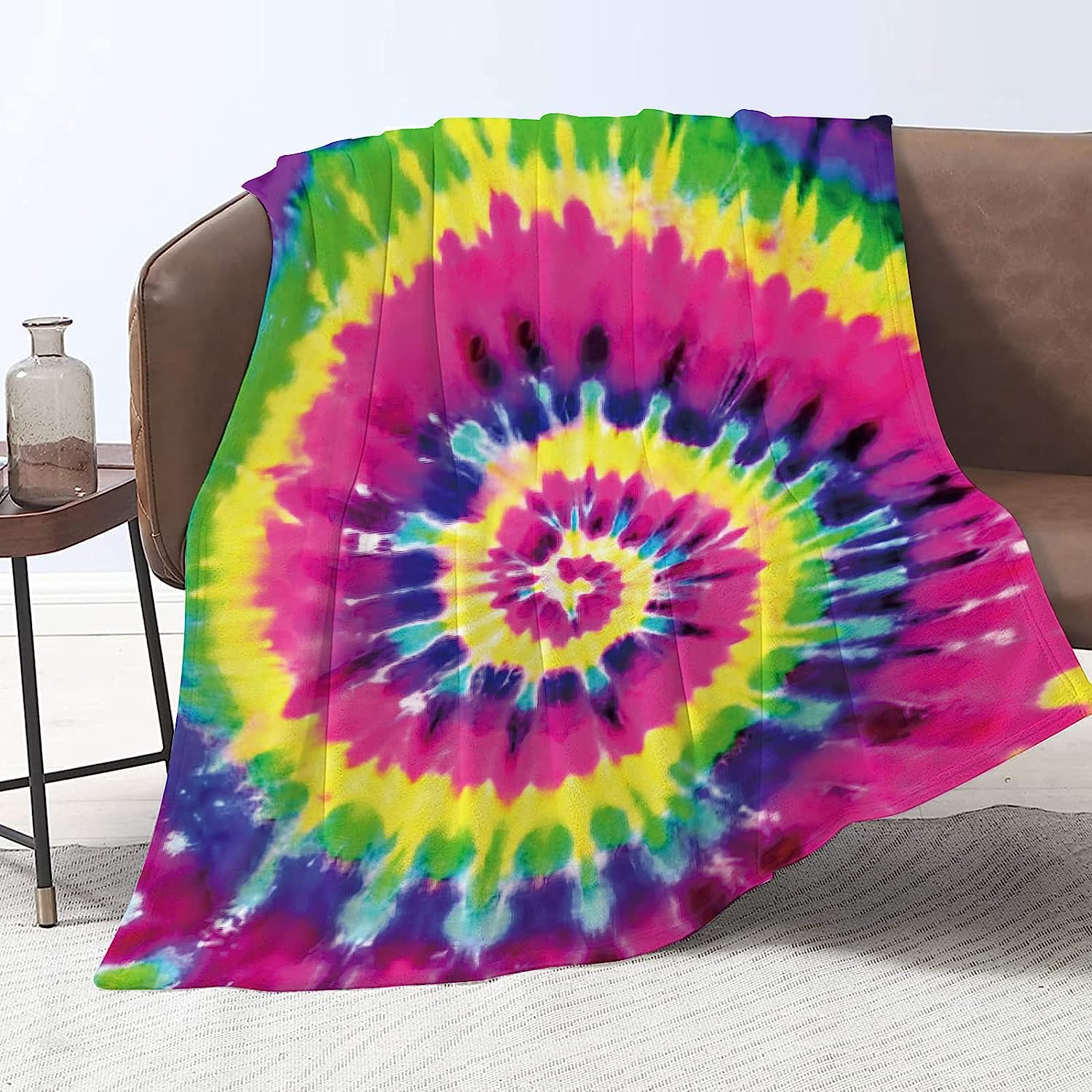JXNUO Rainbow Colorful Blanket, Rainbow Throw Blanket Soft Fleece ...