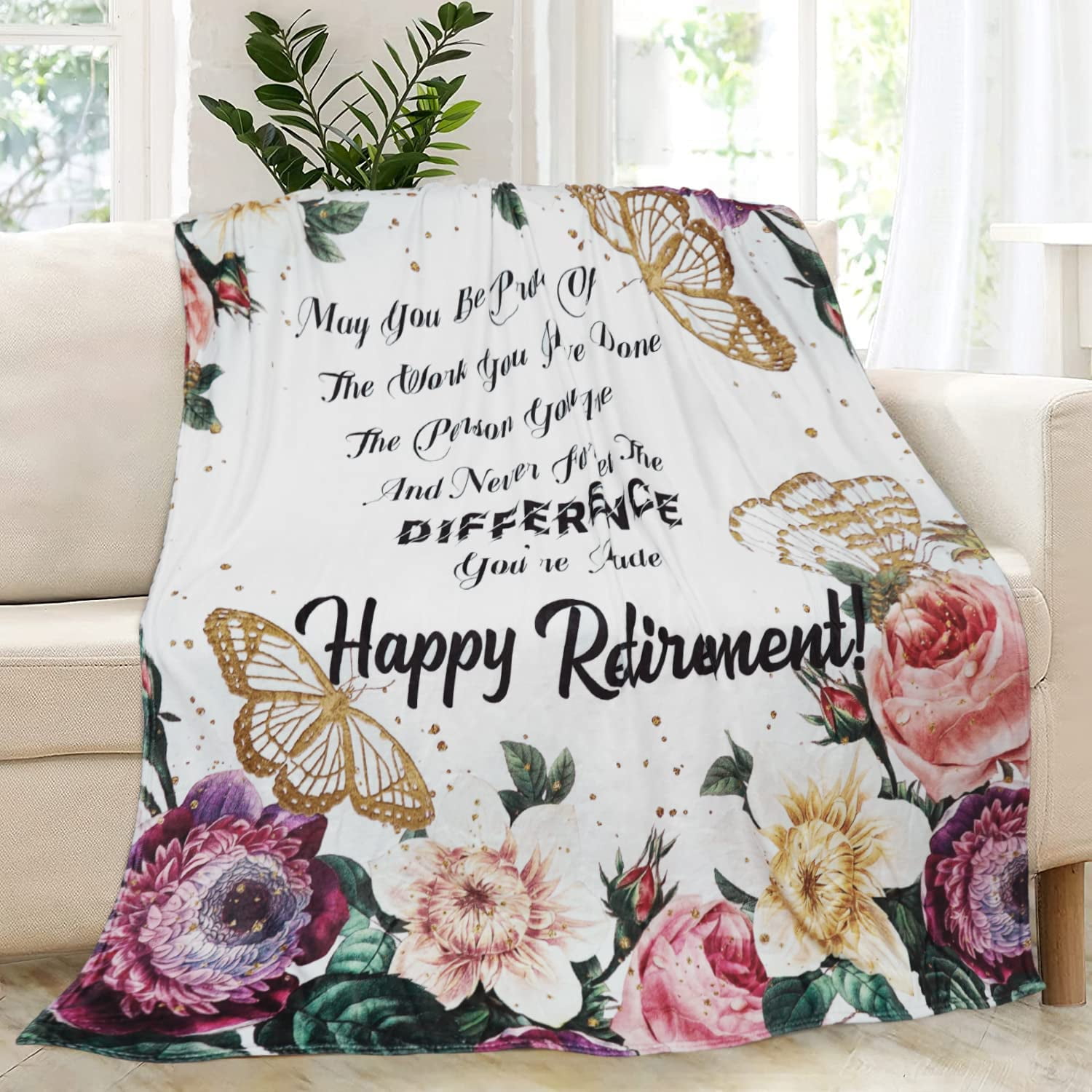 JXNUO Retirement Gifts for Women Throw Fleece Blanket Retired Gifts for ...