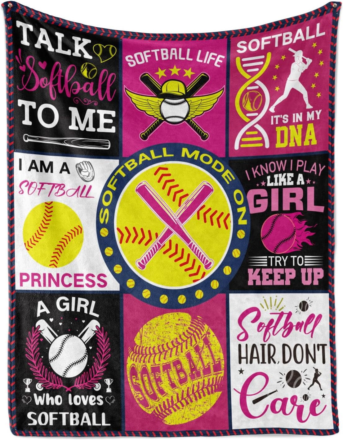 JXNUO Softball Blanket Softball Gift for Girls, Flannel Soft Warm Plush ...