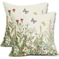 JXNUO Spring Floral Pillow Covers Wildflower Sage Green Flowers ...