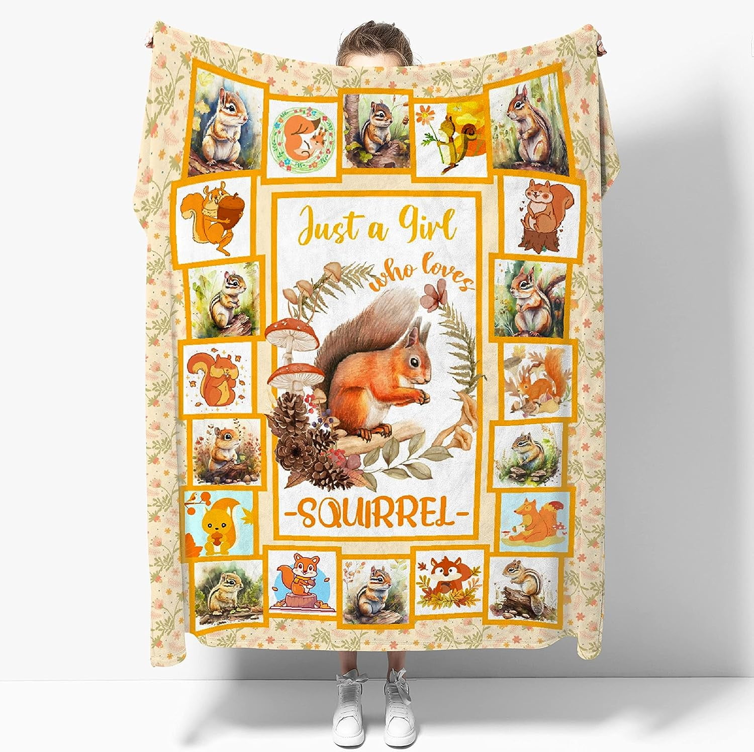 JXNUO Squirrels Blanket Gift for Girl Women Blanket Super Soft Cozy ...