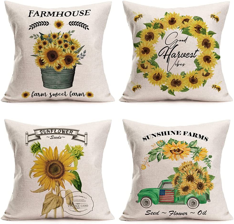 JXNUO Summer Style Home Decorative Throw Pillow Covers Vintage Tropical ...