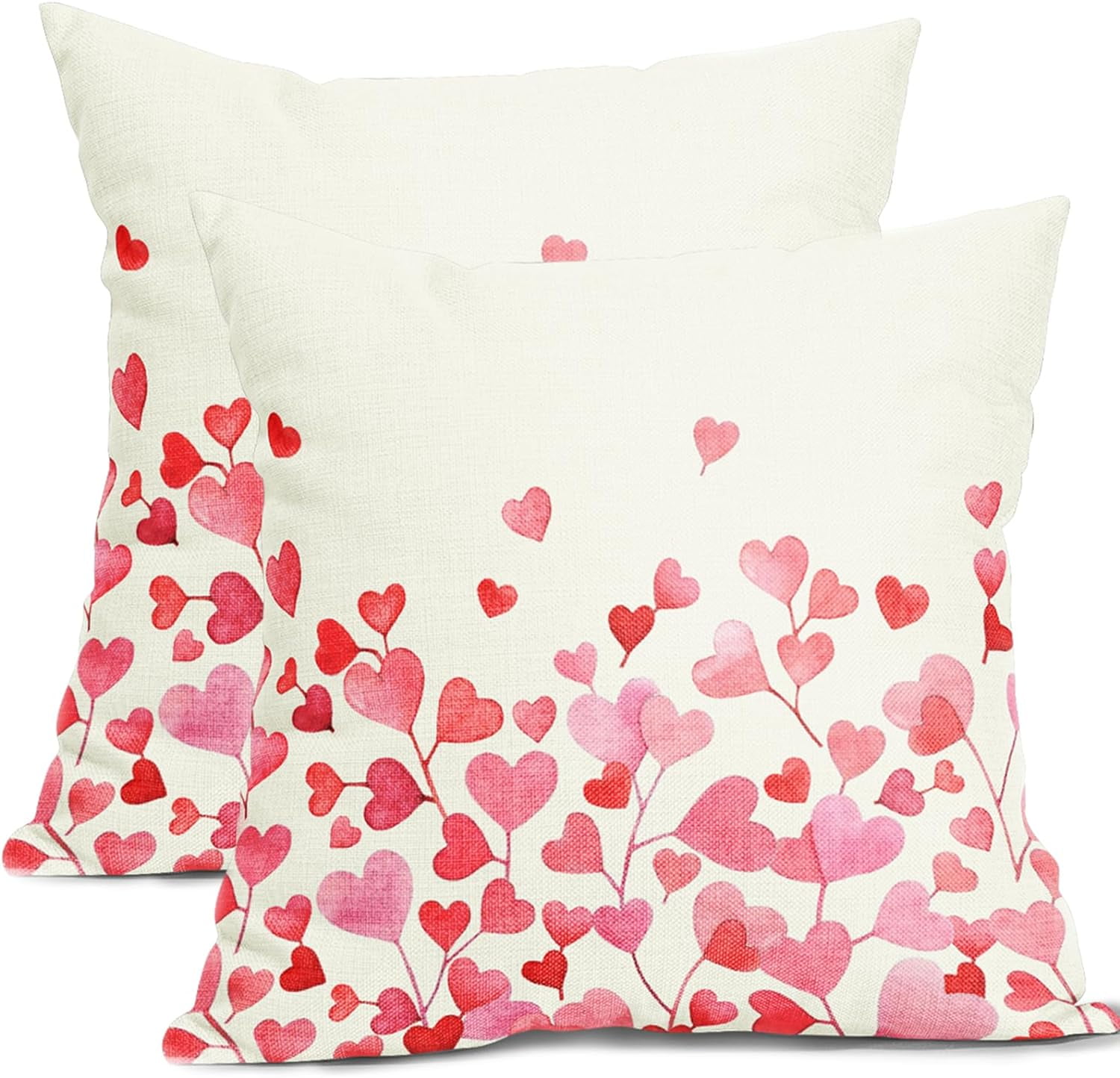 JXNUO Valentines Day Pillow Covers Pink Love Heart Throw Pillow Covers ...
