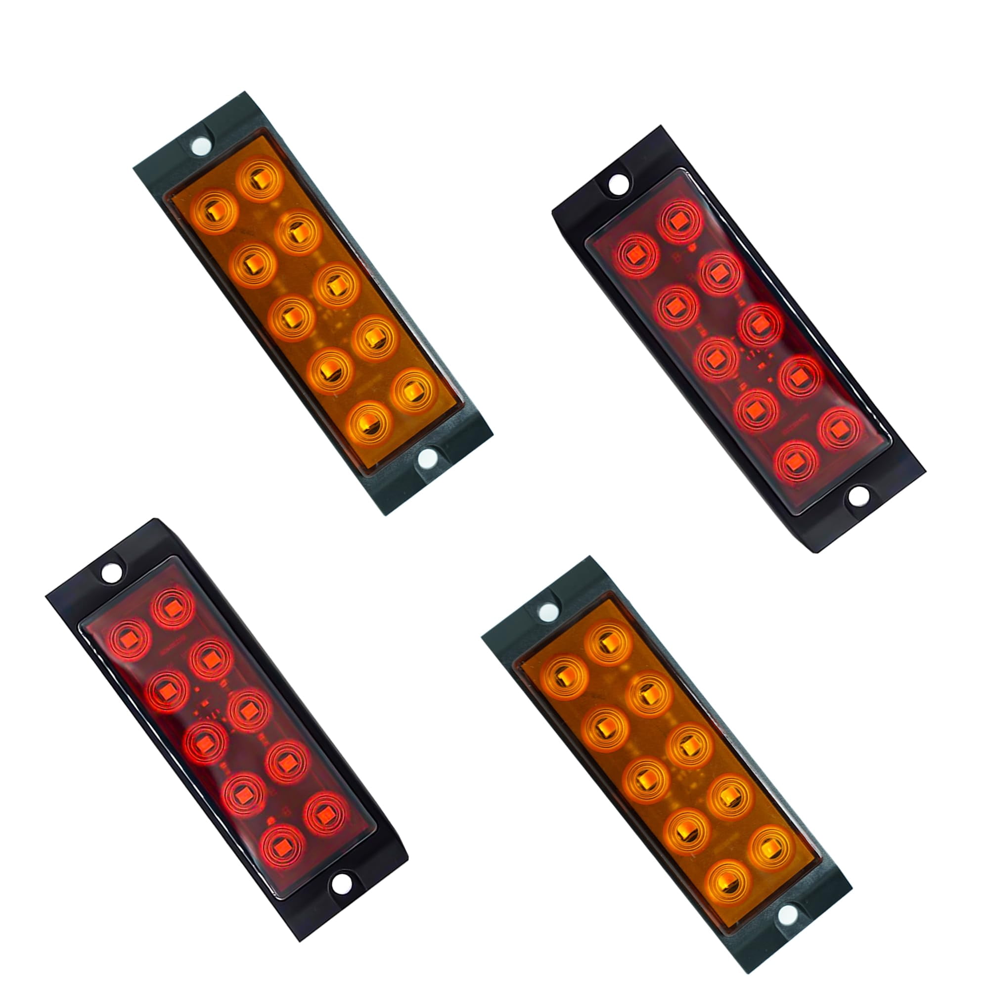 JXOFROAD LED Side Marker Lights for Truck,12V Waterproof Red&Amber ...