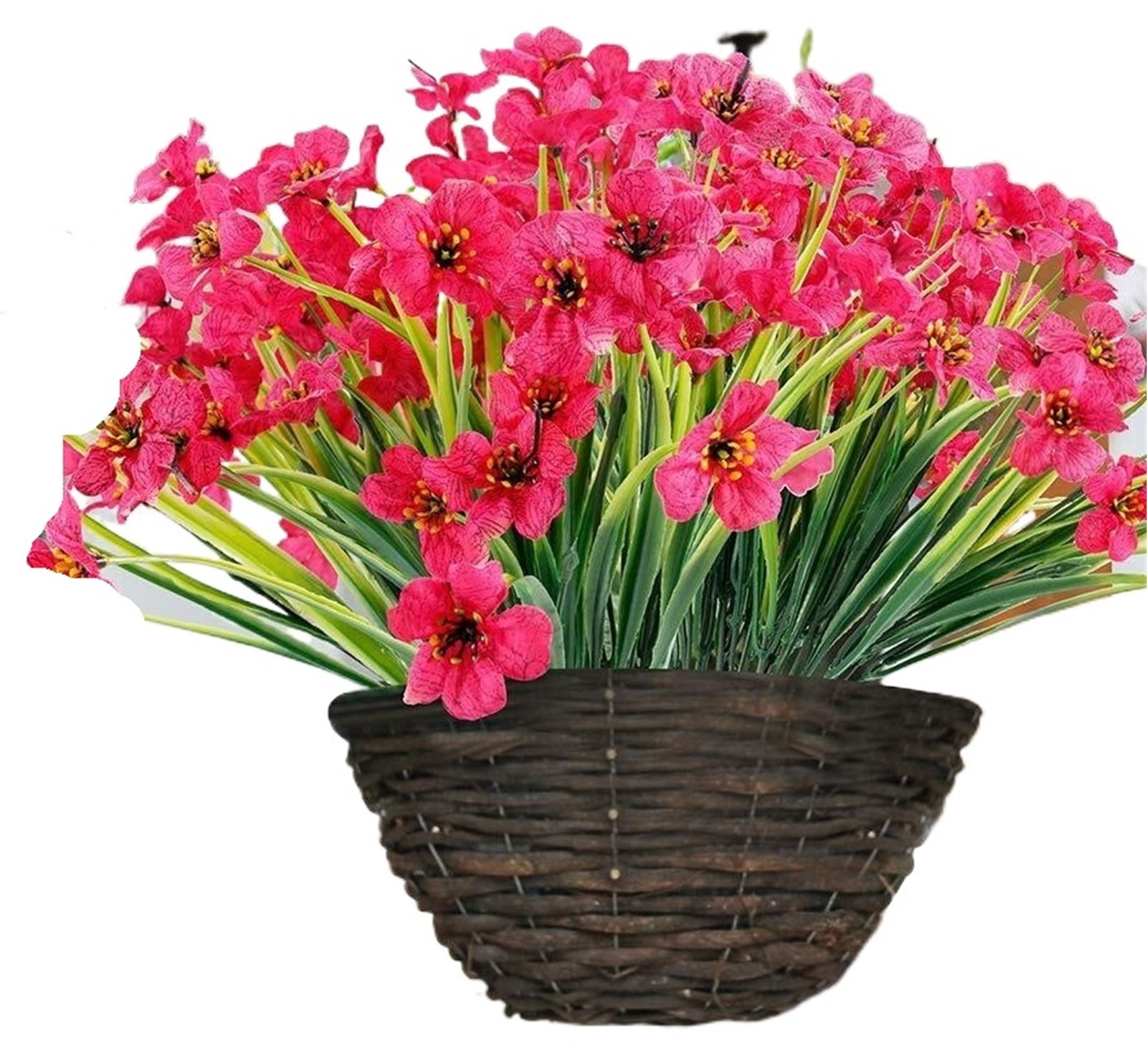 JXW 30 Bundles Artificial Flowers Outdoor UV Resistant Fake Flowers No ...