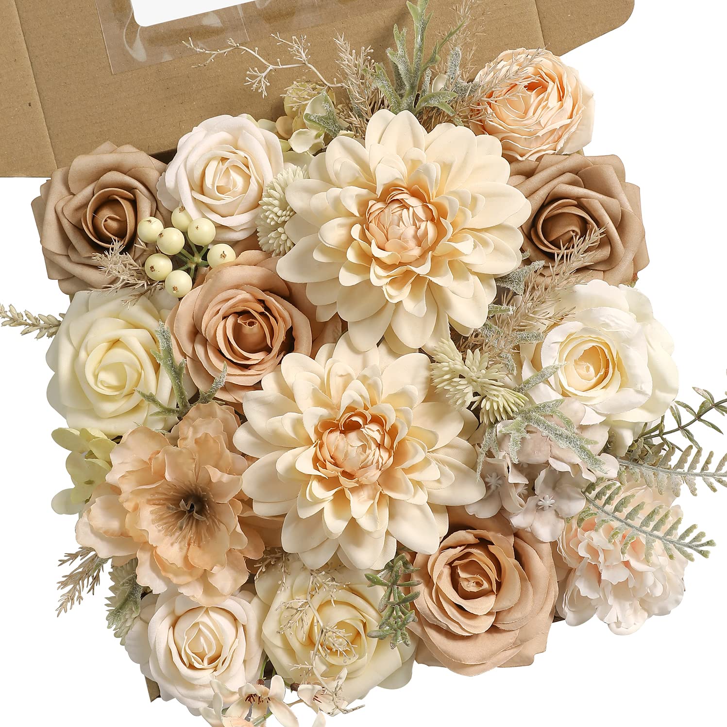 JXW Artificial Flowers Combo Silk Mix Fake Flowers Leaf for DIY Wedding ...