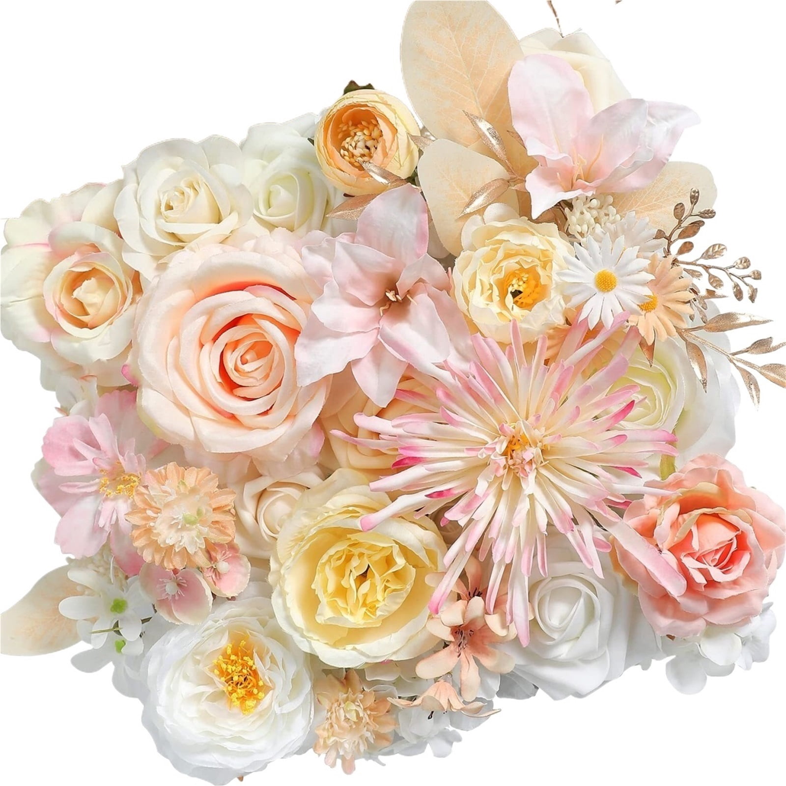 JXW Artificial Flowers Combo Silk Mix Fake Flowers Leaf for DIY Wedding ...