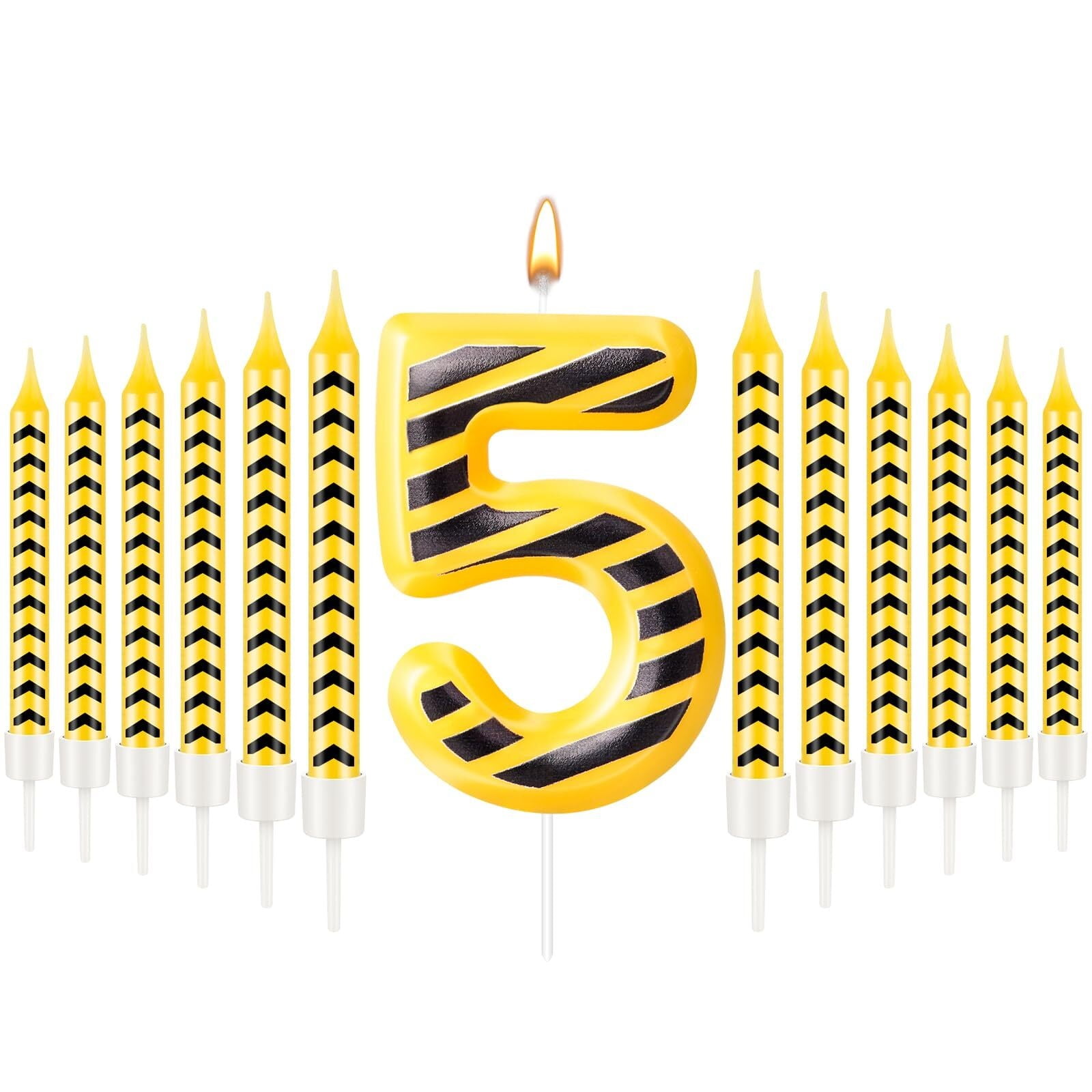 JXW Birthday Candles Set - Red & Black Polka Dot Decorative Candles for ...