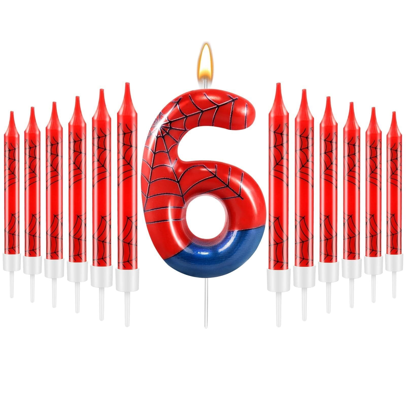 JXW Birthday Candles Set - Red & Black Polka Dot Decorative Candles for ...