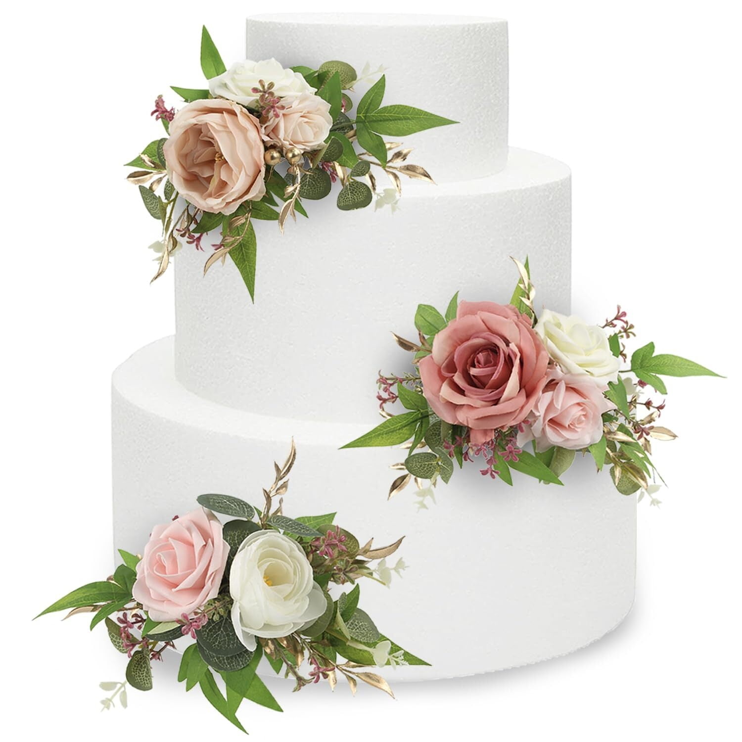 JXW Cake Flowers Toppers White Green Cake Decorations Wedding Cake ...