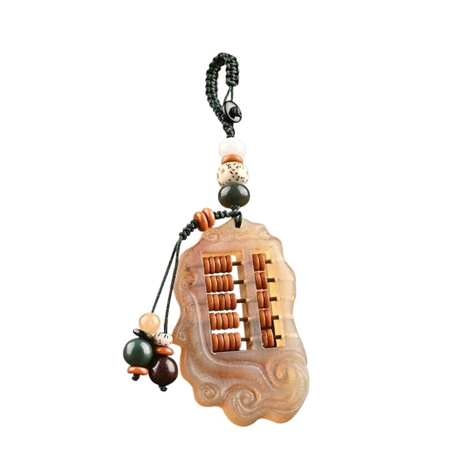 JXW Creative sheep horn Ruyi Abacus car key pendant male keychain ...