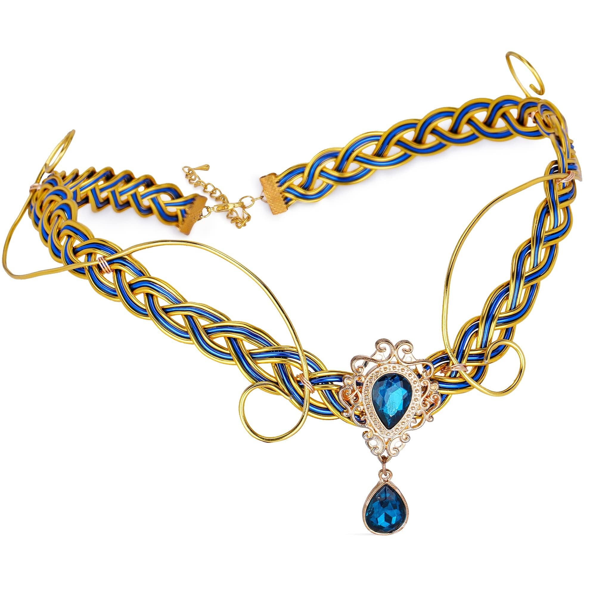 JXW Golden Braided Crown Role-Playing Costume Viking Headpiece ...