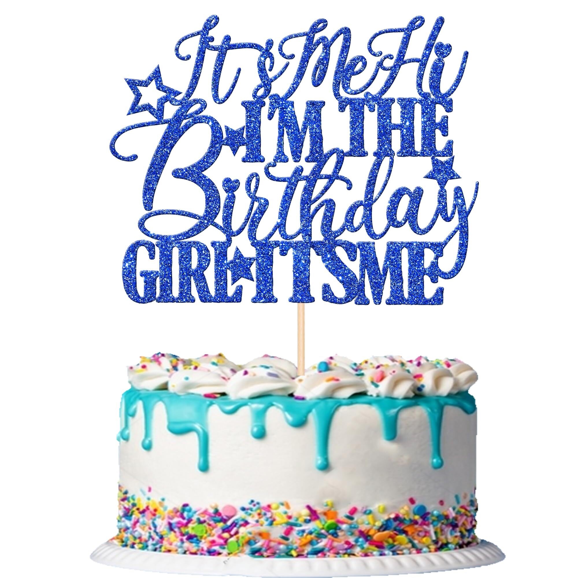 JXW Happy Birthday Cake Topper Glitter Happy Birthday Cake Pick for ...