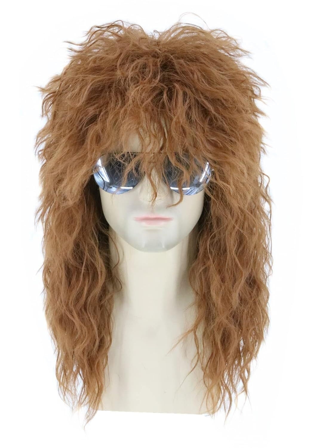 JXW Men's Black Mullet Wigs Male Hair Punk Heavy Metal Rocker Wig ...
