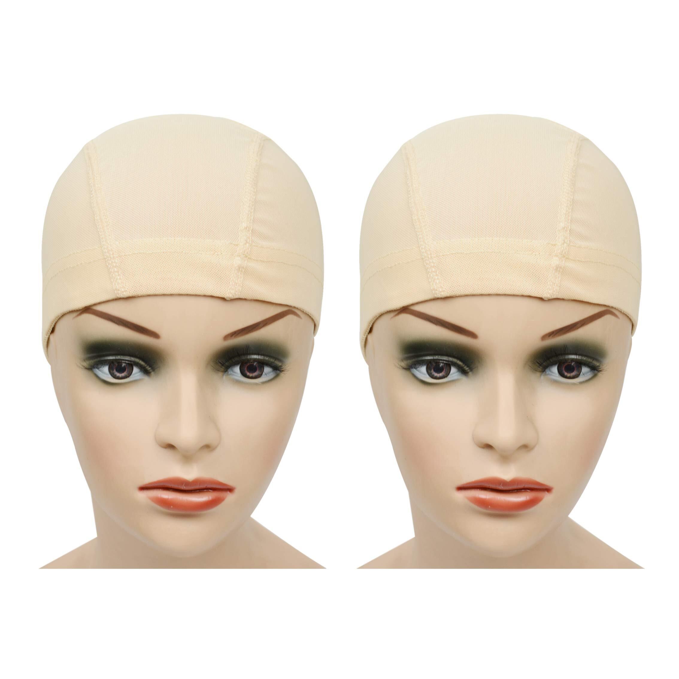 JXW Mesh Wig Caps with Wide Elastic Band Dome Cap for Wigs Making ...