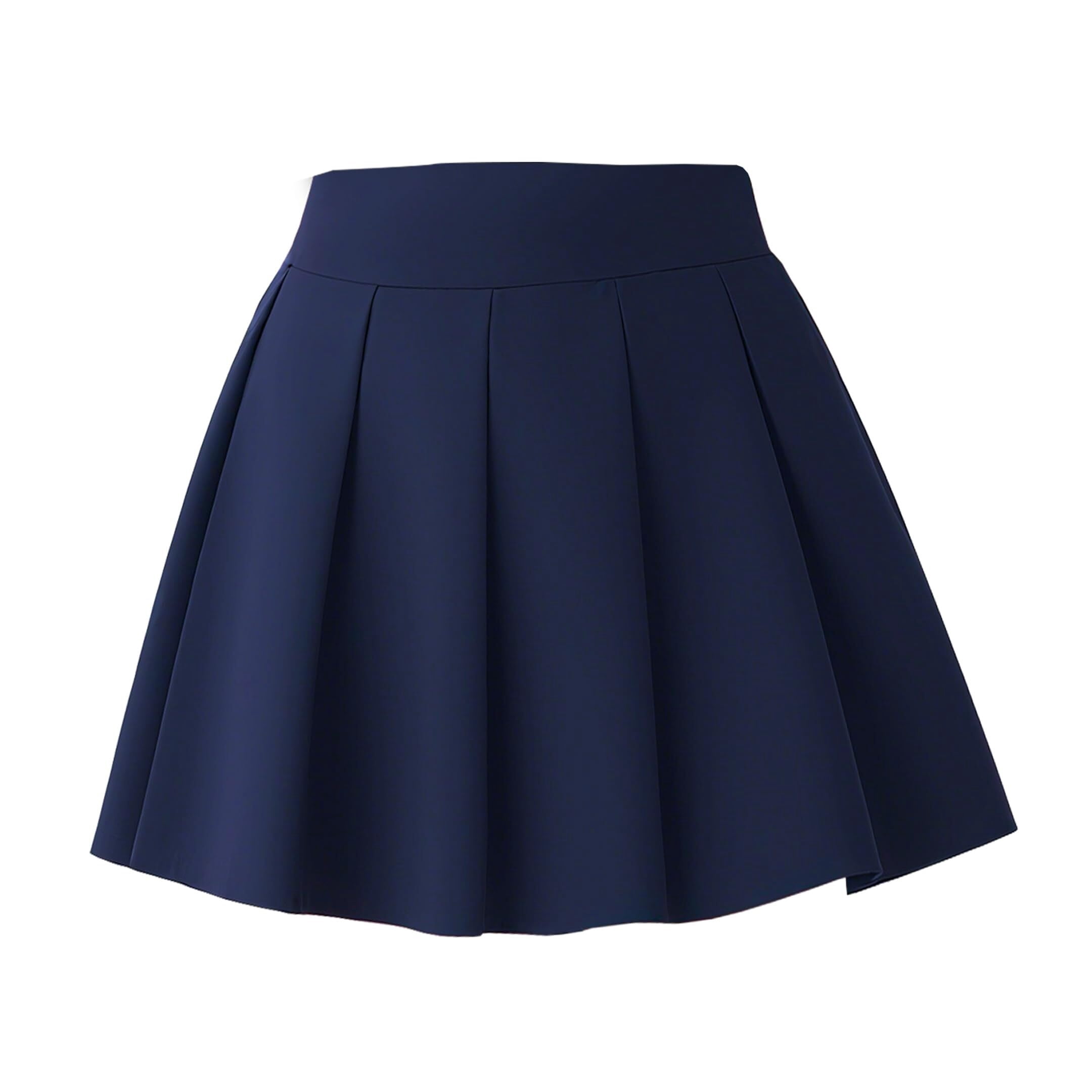 JXW Short skirt Pleated high-waisted tennis navy blue plaid summer ...