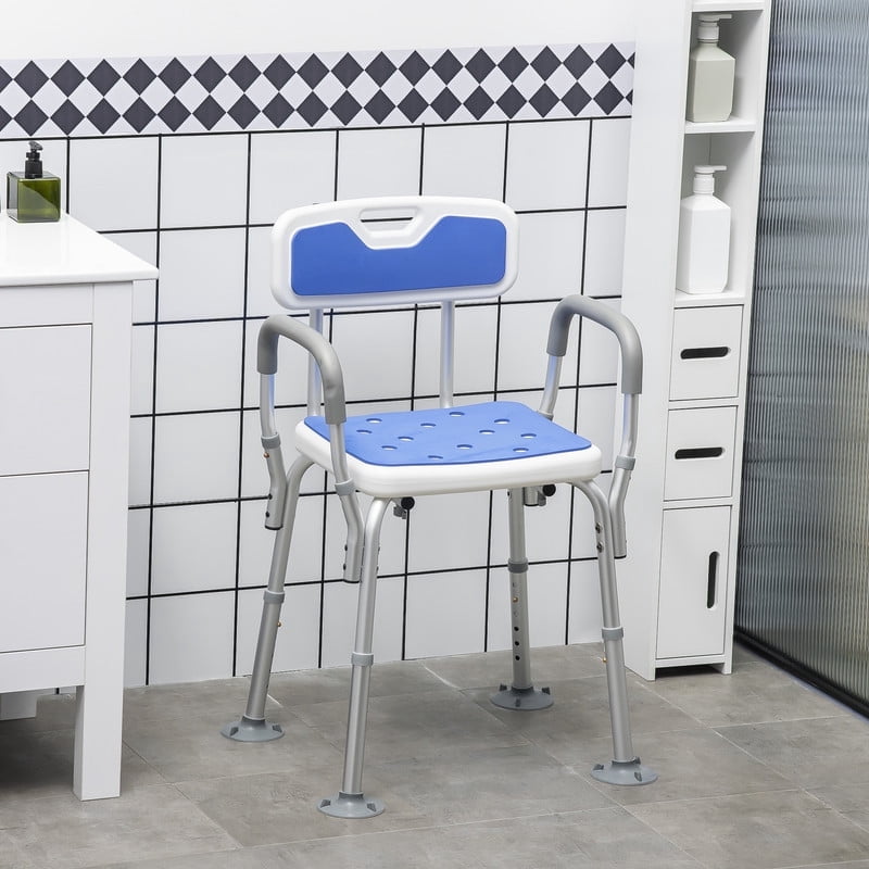 JXXRZ Adjustable Shower Chair with Arms - EVA Padded Bath Seat, Anti ...