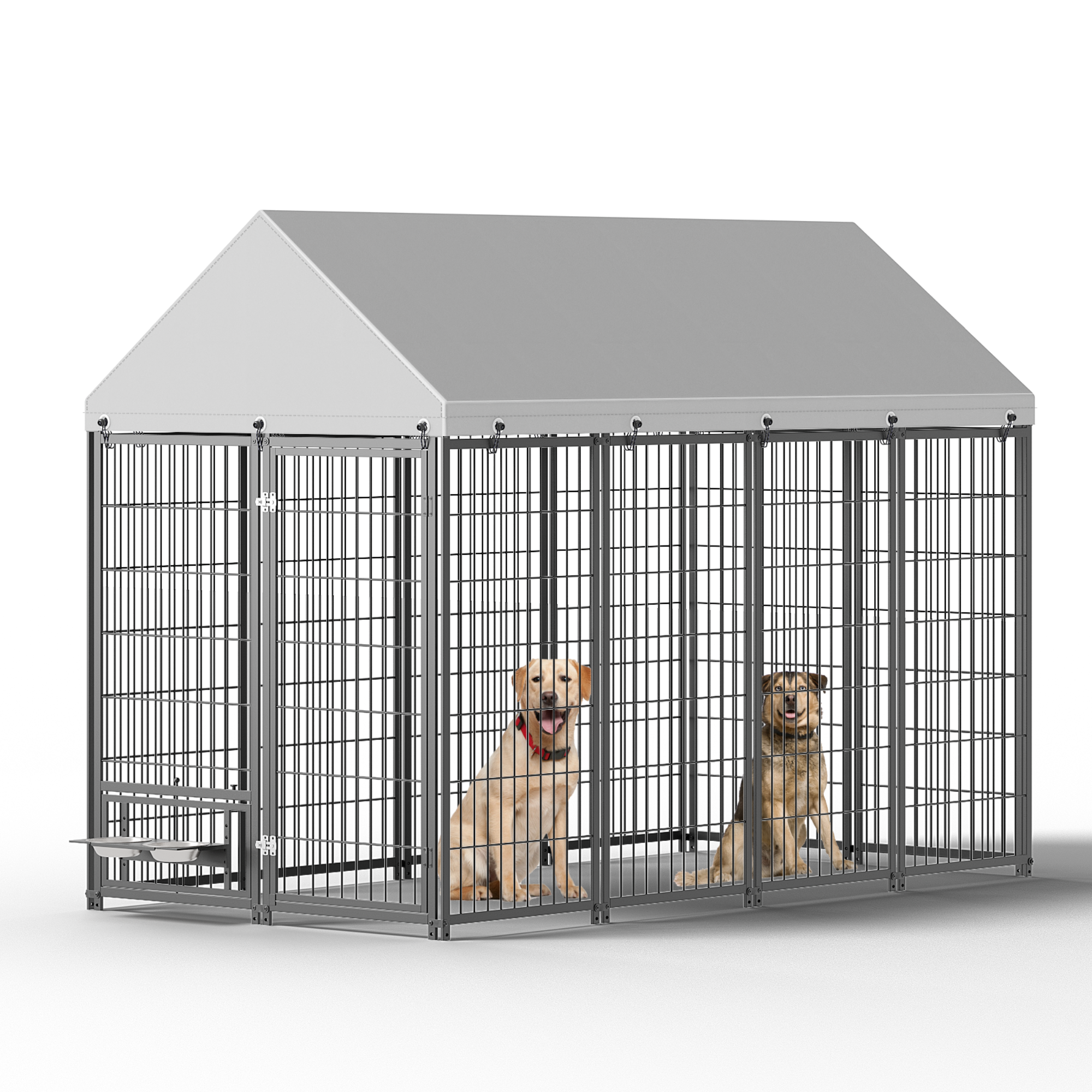 JXXRZ Outdoor Dog Kennel Heavy Duty Large Metal Dog Run Playpen with ...
