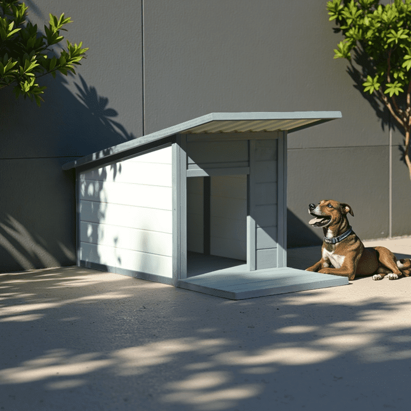 JXXRZ Portable Wood Dog House w/4 Lockable Wheels & Dual Bowls ...