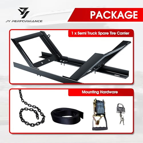 JY PERFORMANCE Semi-Truck Spare Tire Rack for Class 8 Commercial Truck ...