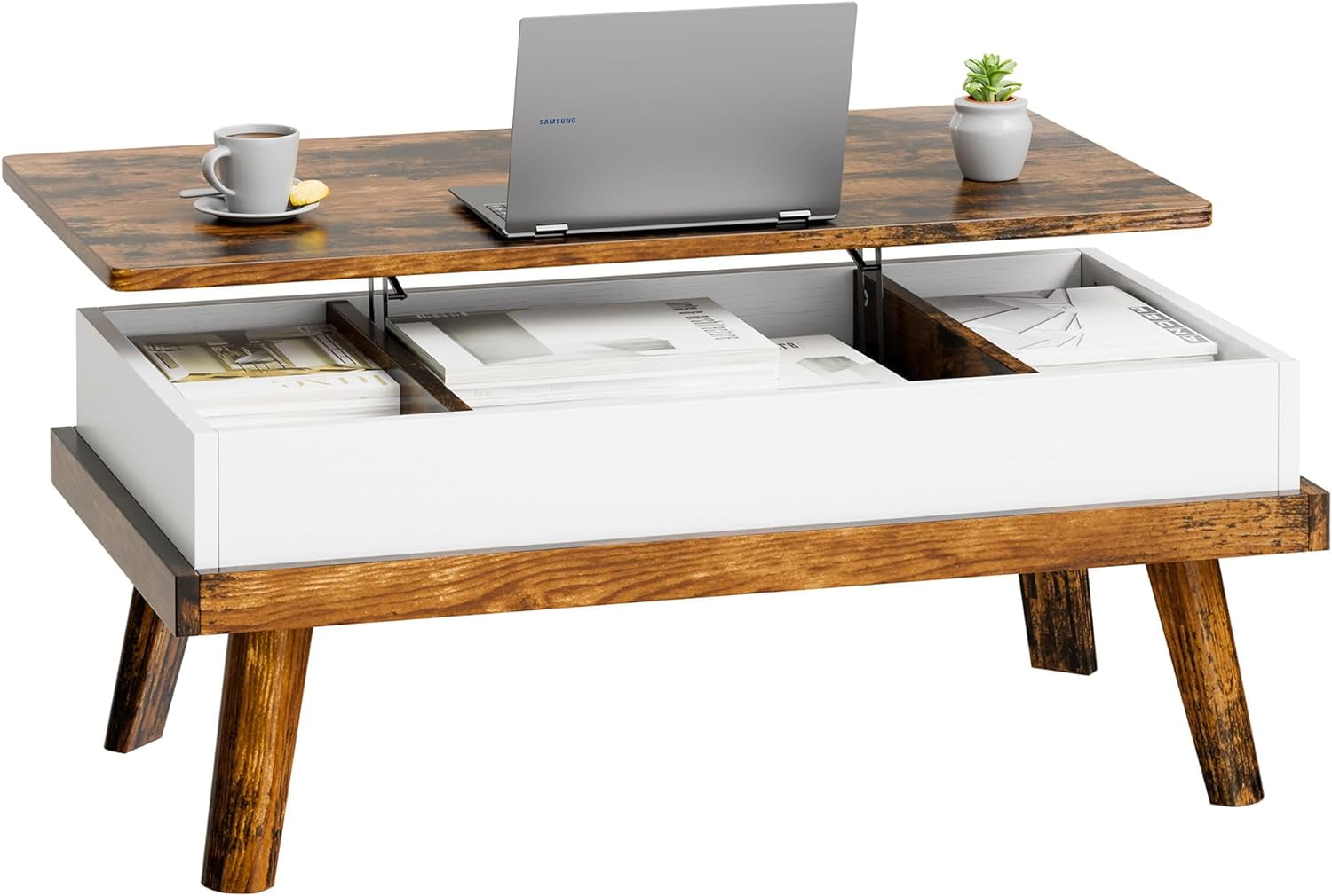 JY QAQA Coffee Table, Lift-Up Coffee Table for Living Room, Small Lift ...