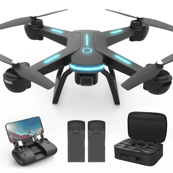 Black Optical Flow Drone With 2.4 Inch Screen Remote Control ...