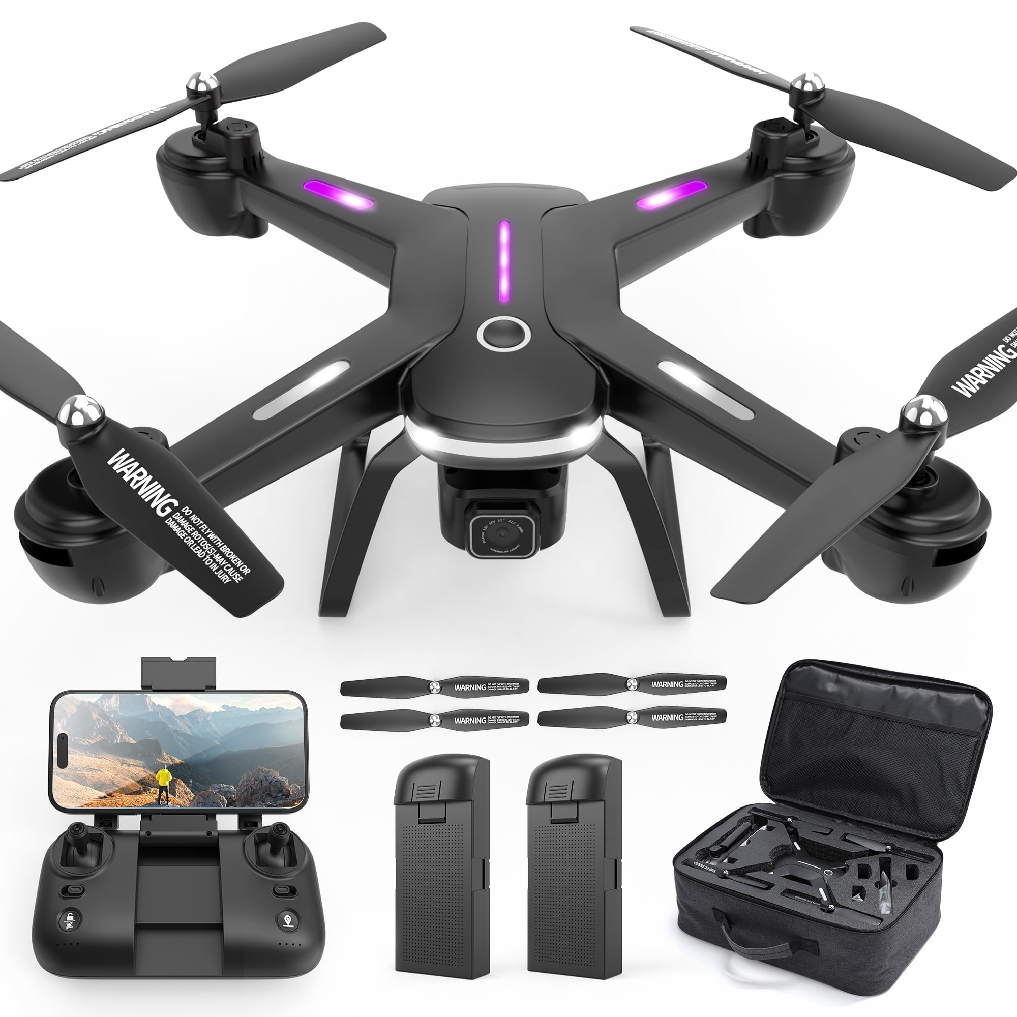 JY03 GPS Drone, 4K HD WiFi Streaming, FPV RC Quadcopter, LED & Optical ...