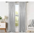 JYFLZQ Silver Sequin Shimmer Decoration Backdrop Curtain 4ft x 8ft for ...