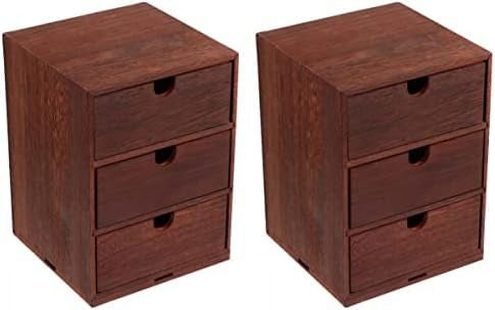 JYHOME 2 Pcs Drawer Box Wood Organiser Retro Dresser Cabinet Jewelry ...