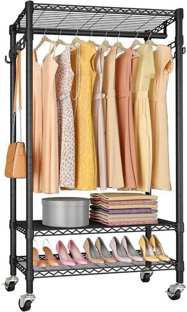 JYHOME R1 Plus Rolling with Locking Wheels Portable Closet for Hanging ...