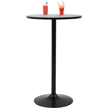 Homall Bistro Pub Table Round Bar Height Cocktail Table Metal Base MDF ...